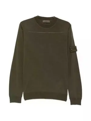 Stone Island Logo-patch Long-sleeve Sweater - Green