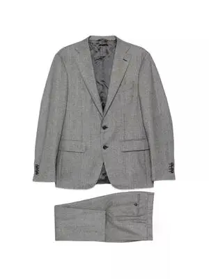 Canali Prince Of Wales Buttoned Suit - Grey