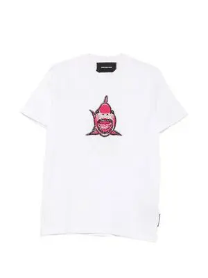MARCO BOLOGNA Bead-embellished Shark T-shirt - White