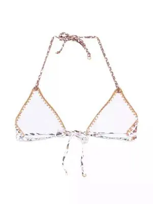 BANANA MOON Leopard-print Triangle Bikini Top