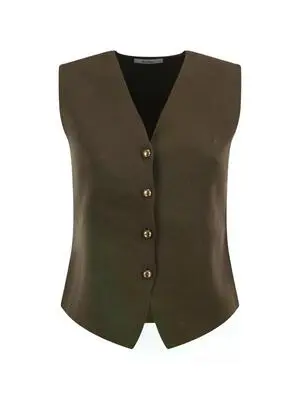 Max Mara Button-fastening Knitted Waistcoat - Green