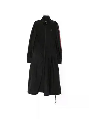 Y3 Logo-print Zip-fastening Midi Dress - Black