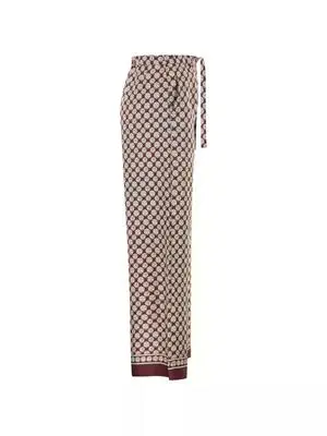 Max Mara Dice-print Silk Trousers
