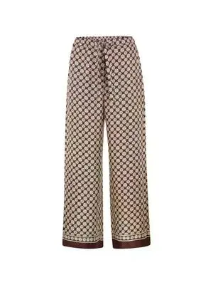 Max Mara Dice-print Silk Trousers