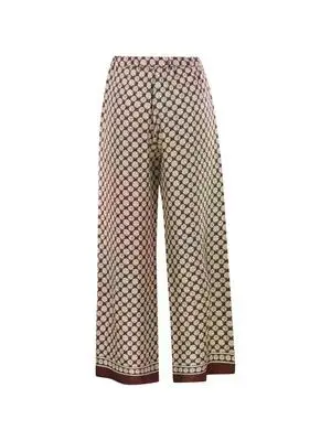 Max Mara Dice-print Silk Trousers