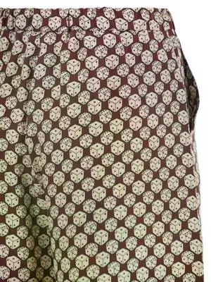 Max Mara Dice-print Silk Trousers