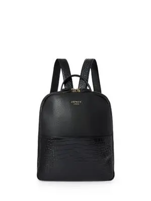 OSPREY The Kellie Croc-effect Pebbled Leather Backpack