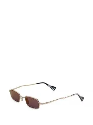 KUBORAUM Hammered-effect Rectangle-frame Sunglasses