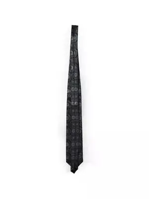 Ermenegildo Zegna Printed Silk Neck Tie - Grey