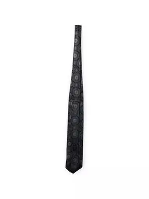 Ermenegildo Zegna Printed Silk Neck Tie - Grey