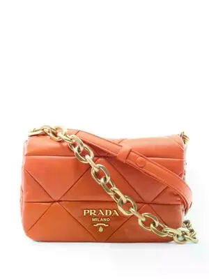 Prada Quilted Chain Shoulder Bag - Orange