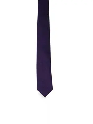 Hermès Silk Geometric Print Neck Tie - Blue