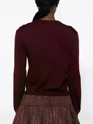 Maje Embroidered Wool Cardigan