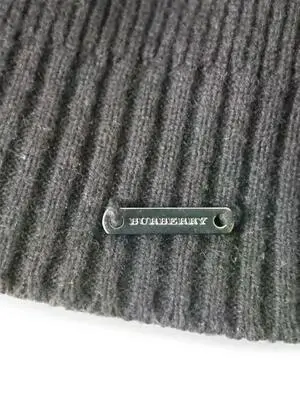 Burberry Knitted Logo-plaque Beanie Hat