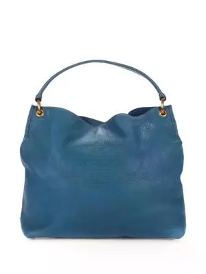Prada Large Vitello Daino Logo-embossed Tote Bag