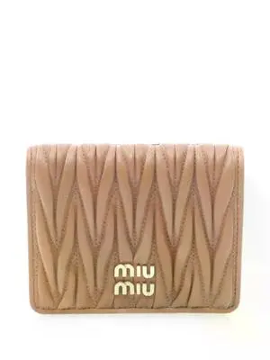 Miu Miu 2020s Quilted Bi-fold Wallet - Brown