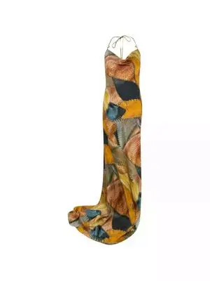 Roberto Cavalli Patchwork-print Halterneck Maxi Dress - Yellow