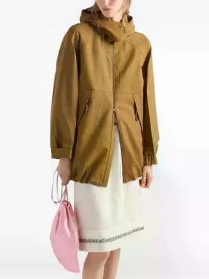 Prada Mélange Hopsack Wool Jacket With Detachable Hood