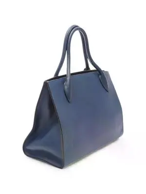 Prada 2010s Saffiano Cuir Monochrome Handbag - Blue