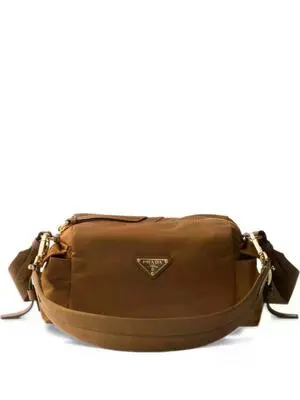 Prada Re-nylon And Leather Shoulder Bag - Brown