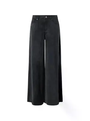 Pinko Sueded Finish Wide Leg Trousers - Grey