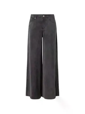 Pinko Sueded Finish Wide Leg Trousers - Grey
