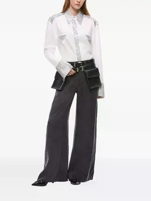 Pinko Sueded Finish Wide Leg Trousers