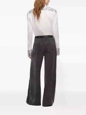 Pinko Sueded Finish Wide Leg Trousers