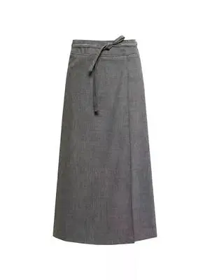 Peserico Wrap-style Belted Midi Skirt