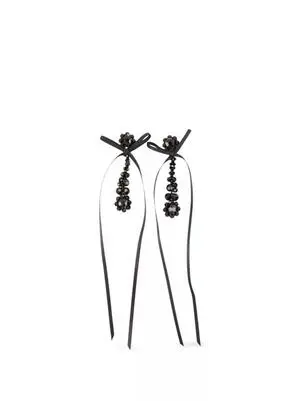 Simone Rocha Victorian Drip Bow Detail Earrings - Black