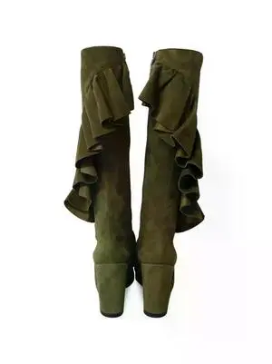 JW Anderson Ruffle Wedge Heel Thigh-high Boots