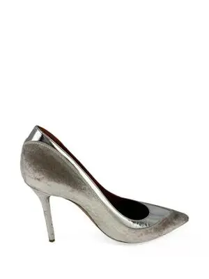 MALONE SOULIERS Pointed-toe Velvet Pumps - Grey