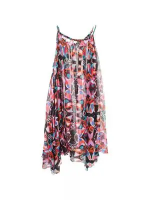 Hermès 2010s Fleurs Miroir H Rond Mini Dress - Black