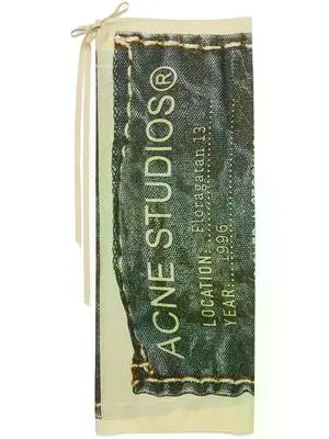 Acne Studios Printed Cotton Scarf - Grey