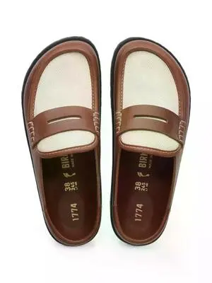 BIRKENSTOCK Naples Calf Leather-trimmed Canvas Sandals