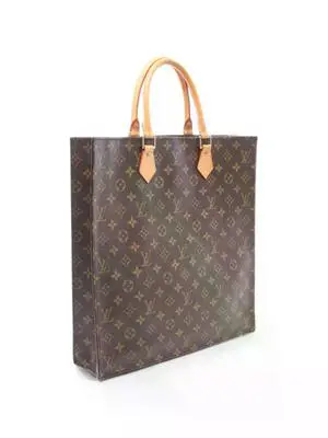LOUIS VUITTON 2005 Sac Plat Monogram Handbag - Brown