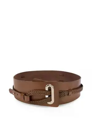 Alberta Ferretti Braided-detail Leather Belt - Brown