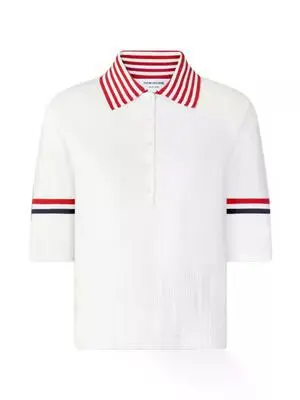 Thom Browne Stripe-detail Polo Shirt - White