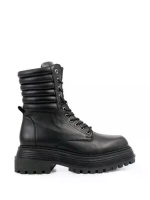SERGIO MORETTI FIRENZE Padded-collar Lace-up Ankle Boots - Black
