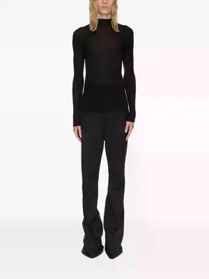 Rick Owens Ribbed Knit High-neck Sweater - Black