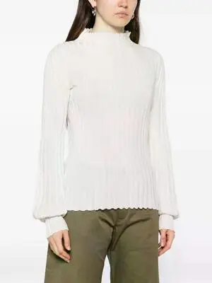 Liviana Conti Ribbed Knit Mock Neck Sweater