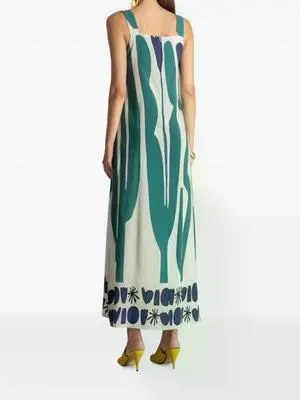 MOUTAKI Graphic-print Side-slit Maxi Dress