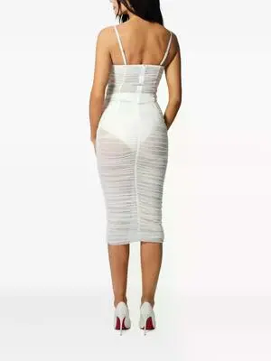 Kiki De Montparnasse Ruched Semi-sheer Midi Skirt
