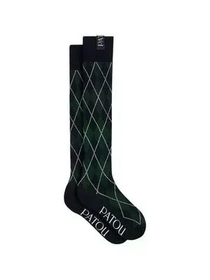 PATOU Argyle-knit Knee-high Socks