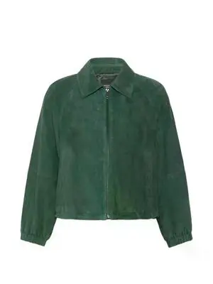 Max Mara Wkdzuppa Suede Zip-up Jacket