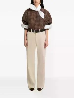 Marni Off-white Corduroy Flared Trousers - Neutrals