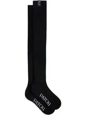 PATOU Ribbed-knit Over-the-knee Socks