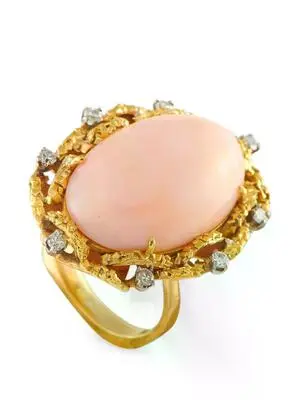 LB EXCLUSIVE 18k Yellow Coral And Diamond Ring