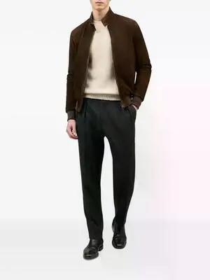 Boglioli Zip-fastening Suede Bomber Jacket - Brown