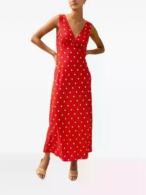 Rails Xgiadzy Polka-dot Floral-appliqué Dress